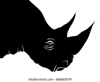Rhino Head Vector Illustration Stock Vector (Royalty Free) 686865079 ...