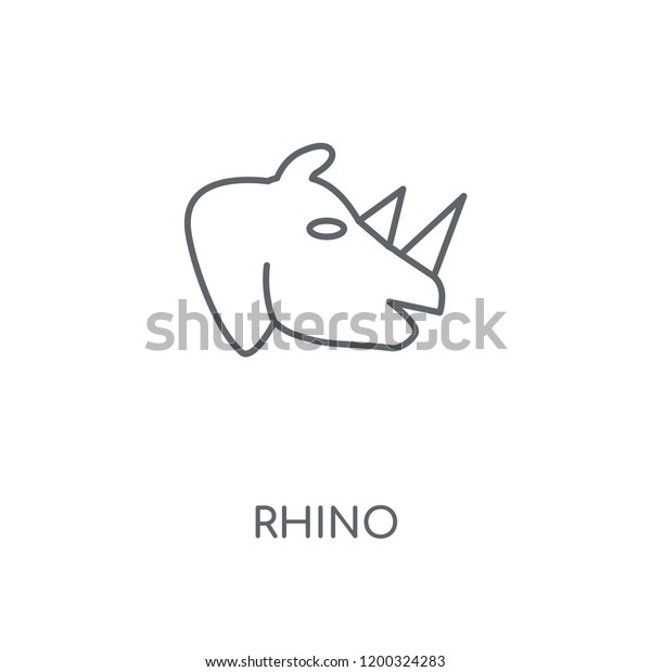 Rhino Linear Icon Rhino Concept Stroke Stock Vector (Royalty Free ...