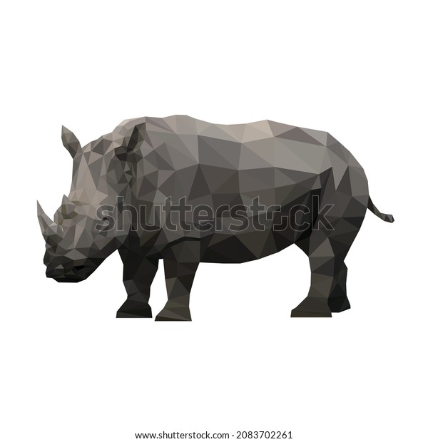 Rhino Polygon Design Detail Object Stock Vector (Royalty Free ...