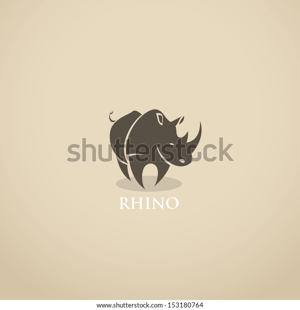 Rhino Sign Vector Illustration Stock Vector (Royalty Free) 153180764 ...
