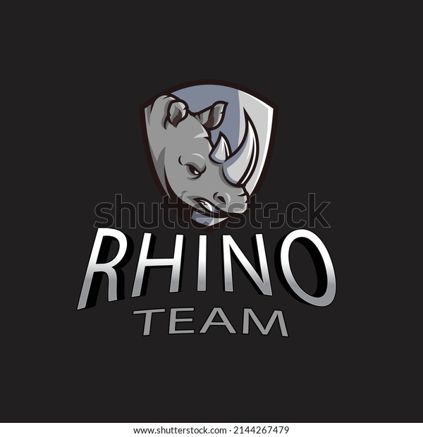 Rhino Team Vector Logo Black Background: เวกเตอร์สต็อก (ปลอดค่า ...