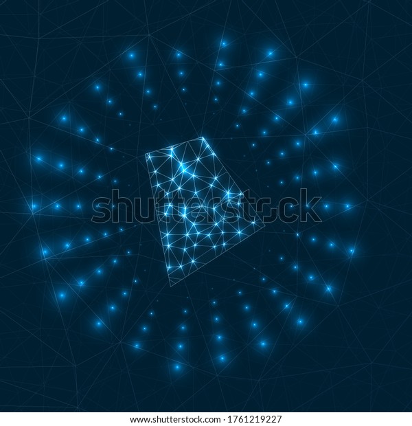 Rhode Island Digital Map Glowing Rays Stock Vector (Royalty Free ...