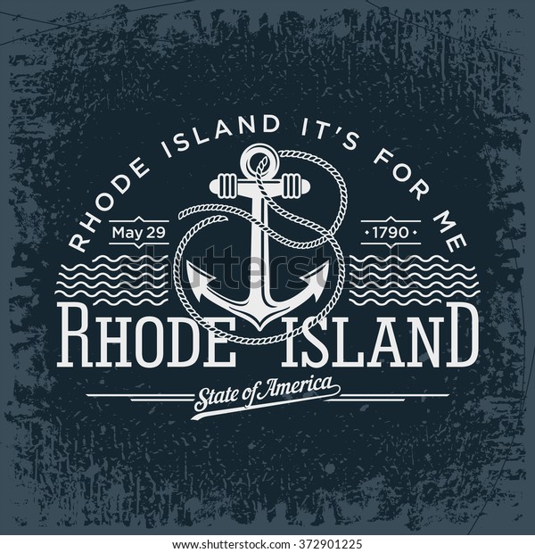 Rhode Island Horizontal Stylized Emblem State Stock Vector (Royalty ...