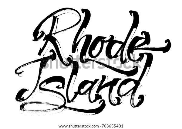 Rhode Island Modern Calligraphy Hand Lettering Stock Vector (Royalty ...
