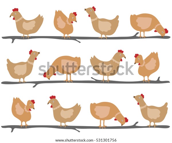 Rhode Island Red Chicken On Wooden Stock Vector (Royalty Free) 531301756