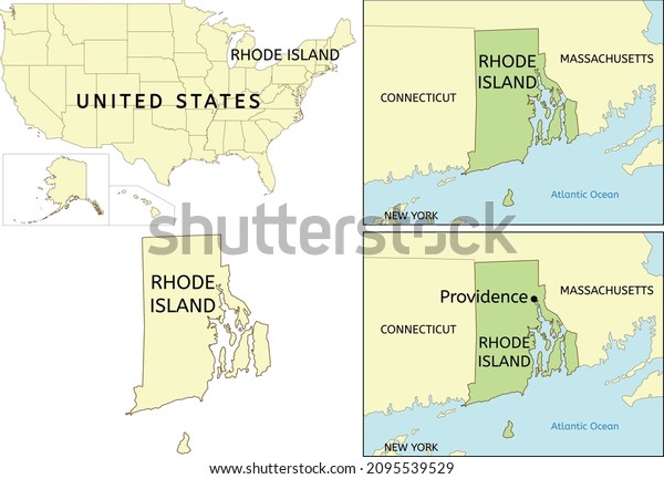 Rhode Island State Location On Map Stock Vector (Royalty Free ...