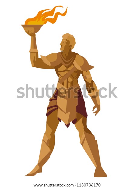 Rhodes Colossus Statue Stock Vector (Royalty Free) 1130736170