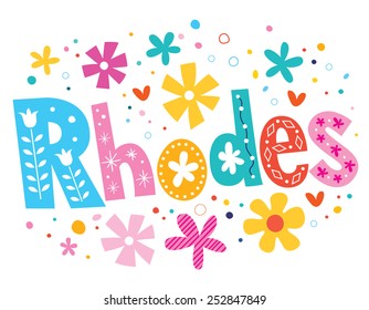 Rhodes Vector Lettering Decorative Type Stock Vector (Royalty Free ...