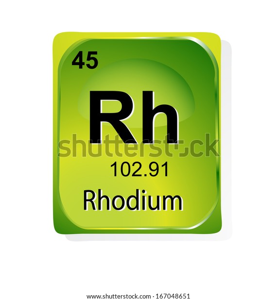Rhodium Chemical Element Atomic Number Symbol Stock Vector (Royalty ...