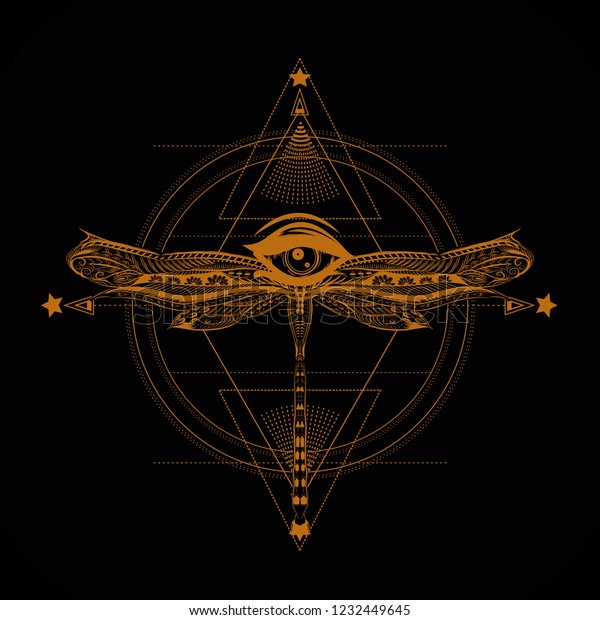 Rhombus All Seeing Eye Hypnotism Circles Stock Vector (Royalty Free ...