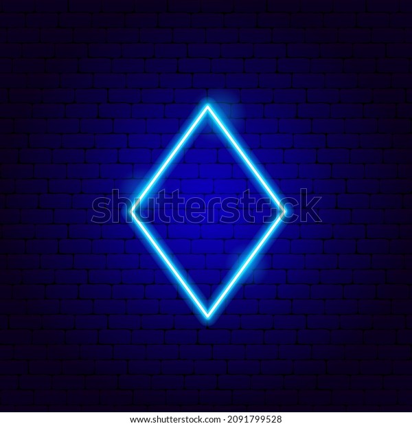 Rhombus Neon Sign Vector Illustration Geometric Stock Vector (Royalty ...