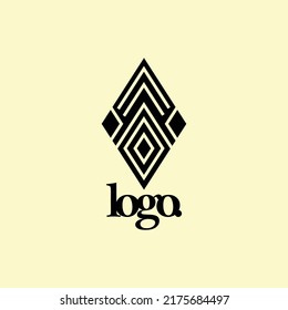 Rhombus Vector Logo Line Art Inside Stock Vector (Royalty Free ...