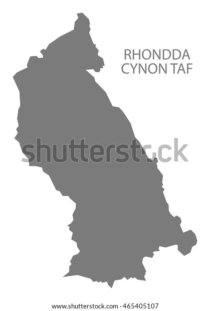 Rhondda Cynon Taf Wales Map Grey Stock Vector (Royalty Free) 465405107 ...