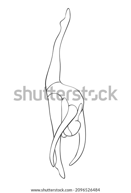 Rhythmic Gymnastics Line Art Art Poster Stock Vector (Royalty Free ...