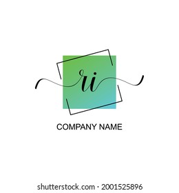 Ri Initial Logo Handwriting Typographic Template Stock Vector (Royalty ...