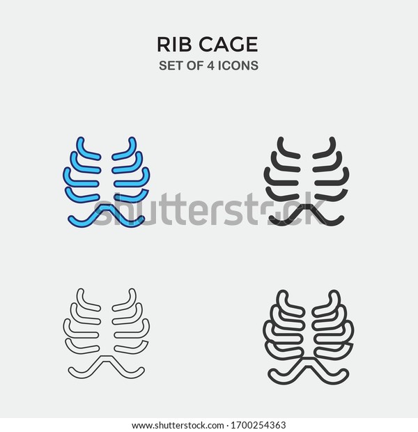 Rib Cage Vector Icon Chest Skeleton Stock Vector (Royalty Free ...