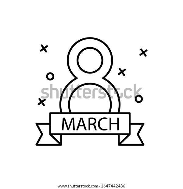 Ribbon 8 Mart Icon Simple Line Stock Vector (Royalty Free) 1647442486 ...