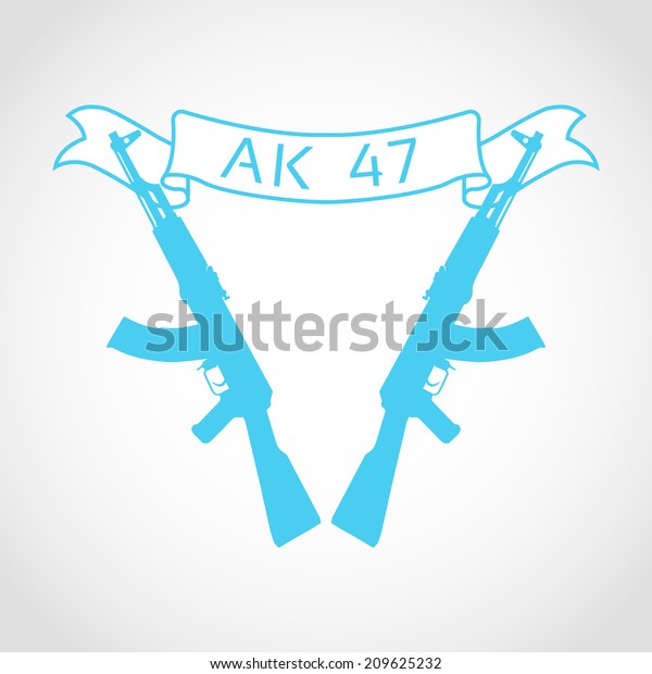 Ribbon Ak 47 Icon Isolated On Stock Vector (Royalty Free) 209625232 ...