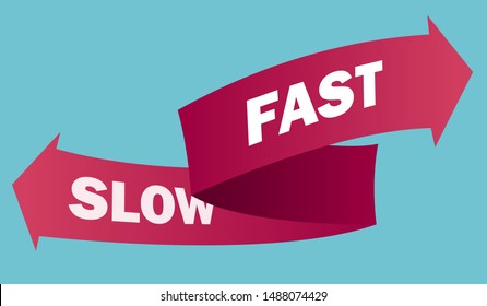 Ribbon Arrows Fast Slow Stock Vector (Royalty Free) 1488074429 ...