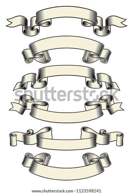 Ribbon Banner Set Collection Stock Vector (Royalty Free) 1123598141 ...