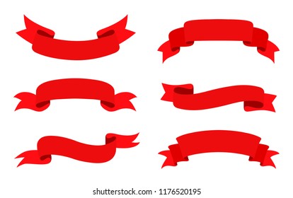 Ribbon Banner Set Red Ribbonsvector Illustration Stock Vector (Royalty ...