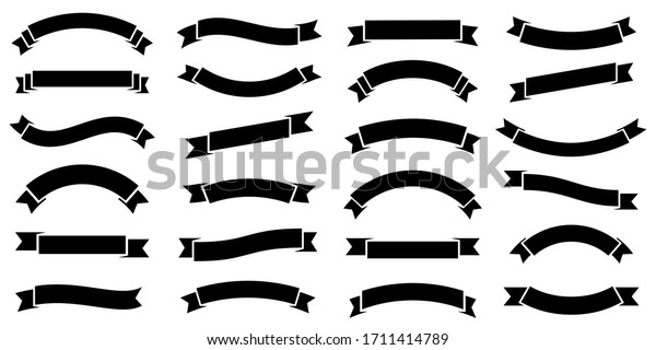 Ribbon Banner Set Simple Ribbons Vector Stock Vector (Royalty Free ...