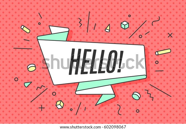 Ribbon Banner Text Hello Emotion Blame Stock Vector (Royalty Free ...