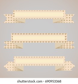 Ribbon Beige Banners Vector Collection Stock Vector (Royalty Free ...