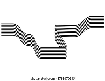 Ribbon Black Curved Parallel Lines On Stock Vector (Royalty Free ...