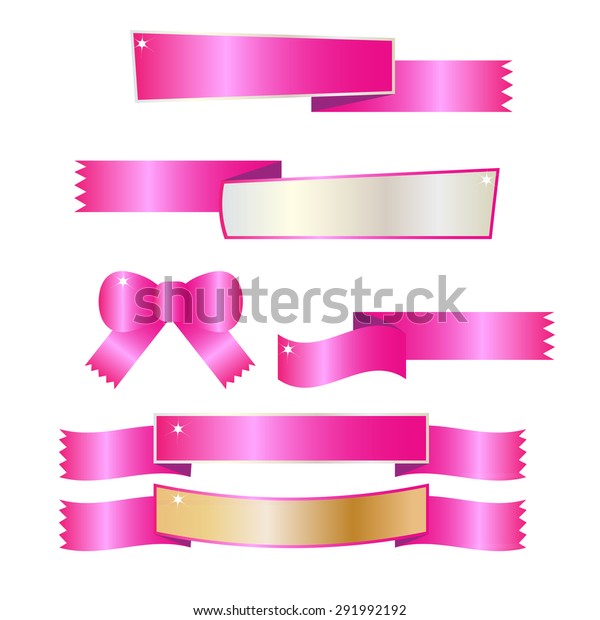 Ribbon Bow Vector Pink Stock Vector (Royalty Free) 291992192