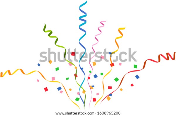 Ribbon Colorful Partypopper Stock Vector (Royalty Free) 1608965200 ...