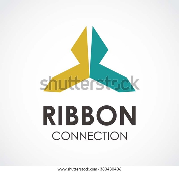 Ribbon Connection Minimal Line Abstract Vector Stock Vector (Royalty ...