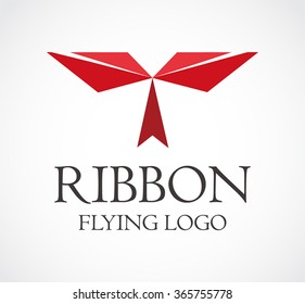 Ribbon Flying Wing Abstract Vector Logo Stock Vector (Royalty Free ...