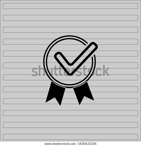 Ribbon Icon Check Mark Ribbon Symbol Stock Vector (Royalty Free ...