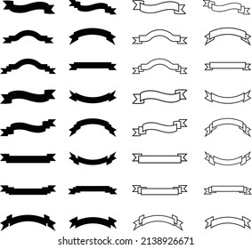 Ribbon Icon Set Simple Minimalist Stock Vector (Royalty Free ...