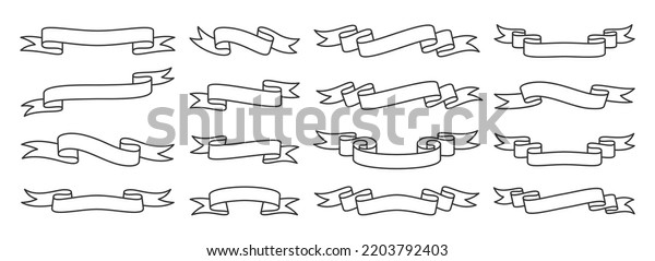 Ribbon Linear Banners Set Simple Modern Stock Vector (Royalty Free ...