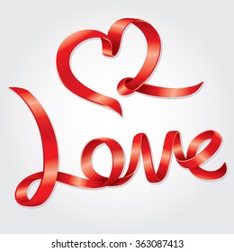 Ribbon Love Wording Stock Vector (Royalty Free) 363087413 | Shutterstock