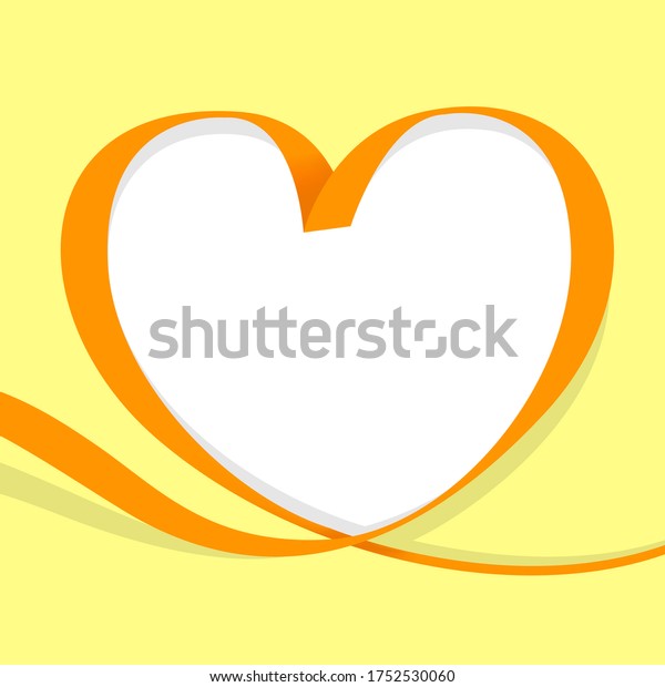Ribbon Orange Heart Shape Isolated On Stock Vector (Royalty Free ...