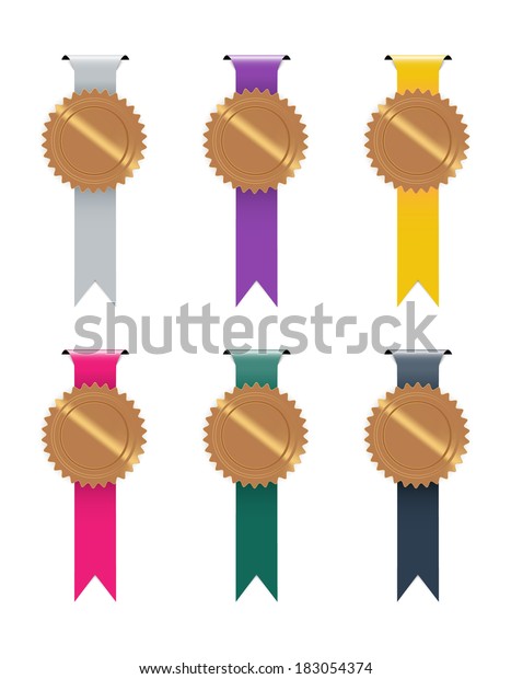 Ribbon Seal Collection Set Seals Ribbon: เวกเตอร์สต็อก (ปลอดค่า ...