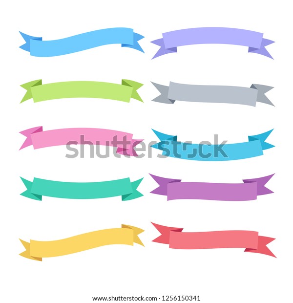 Ribbon Set Colorful Vector Design Element: เวกเตอร์สต็อก (ปลอดค่า ...