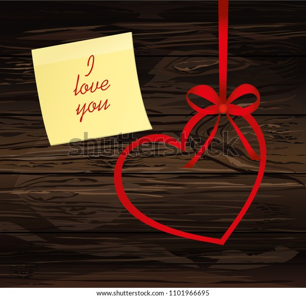 Ribbon Shape Heart Yellow Sheet Paper Stock Vector (Royalty Free ...