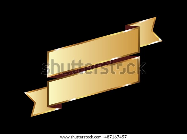 Ribbon Vector Icon Gold Color On Stock Vector (Royalty Free) 487167457 ...