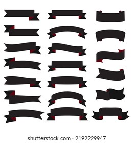 Ribbons Design Set Black Color Stock Vector (Royalty Free) 2192229947 | Shutterstock
