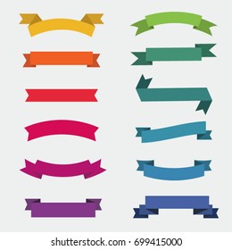 Ribbons Different Colors Vector Icon Set Stock Vector (Royalty Free ...