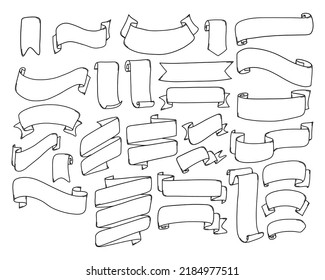 Ribbons Doodle Vector Drawing Sketch Illustration Stock Vector (Royalty ...