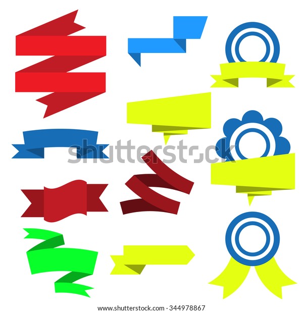 Ribbons Labels Modern Trendy Stylevector Illustration Stock Vector ...