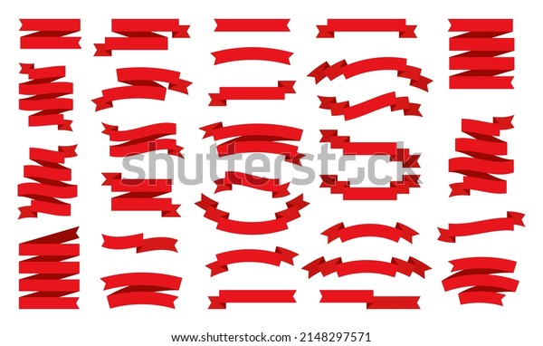 Ribbons Red Yellow Border Set Vector Stock Vector (Royalty Free ...
