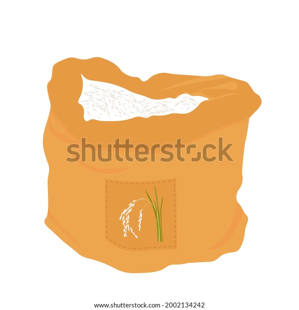 Rice Bag Vector Stock Illustration Harvesting Stock Vector (Royalty ...