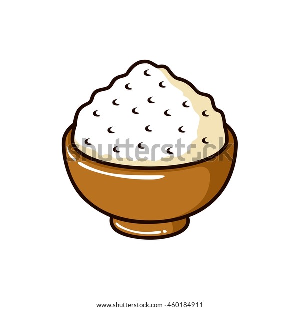 Rice Bowl Illustration Vector Stock Vector (Royalty Free) 460184911 ...