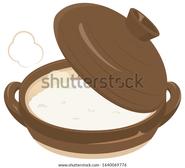 Rice Cooked Clay Pot Stock Vector (Royalty Free) 1640069776 | Shutterstock